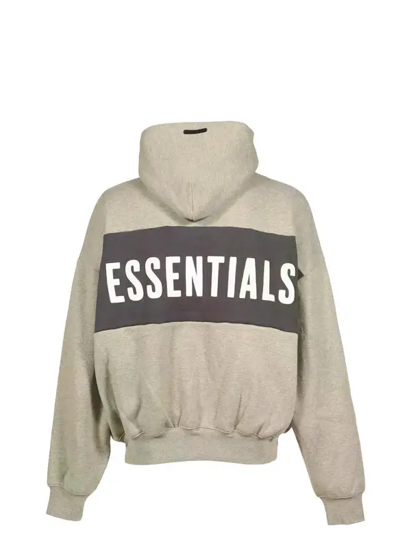 ESSENTIALS Panelled Logo Hoodie - Grey
