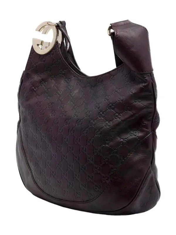 Gucci Embossed Leather Shoulder Bag - Red