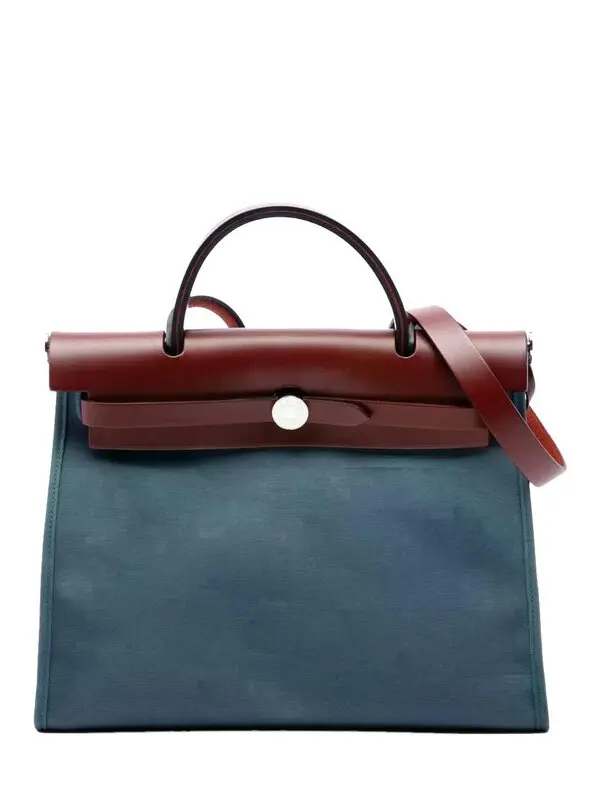 Hermès 2015 Toile Herbag Zip 31 Satchel - Blue
