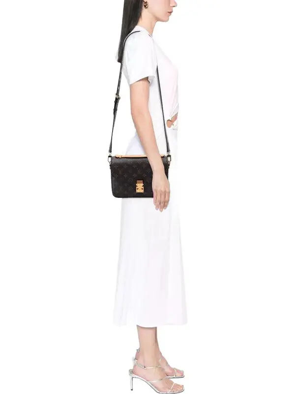 LOUIS VUITTON Monogram Pochette Metis Satchel - Brown