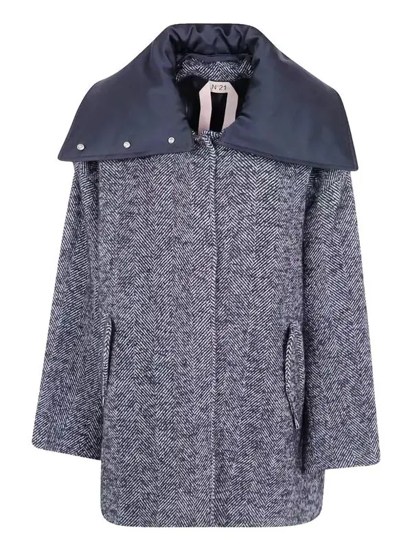 N°21 Single-breasted Wool Coat - Blue