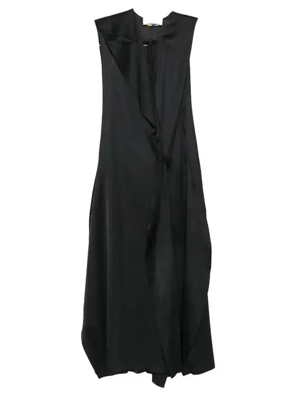 LITKOVSKA Sleeveless Midi Dress With Draped Detail - Black