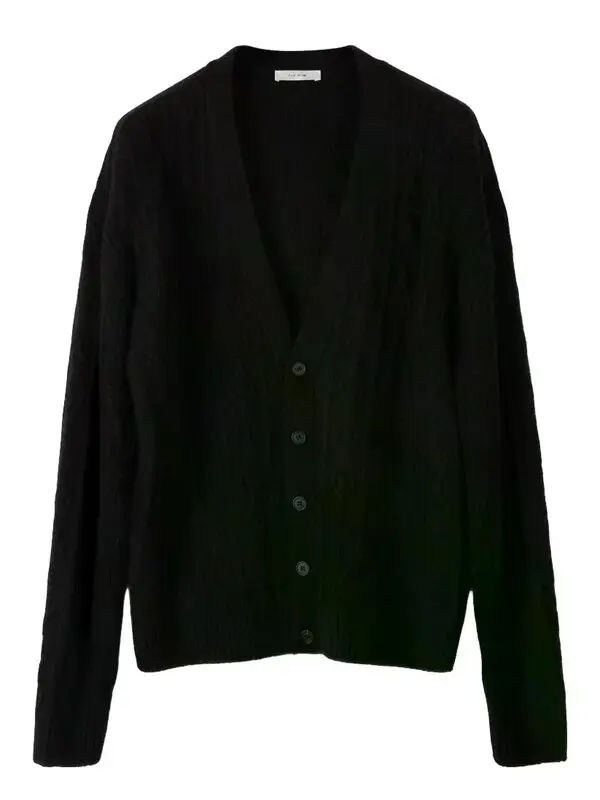 THE ROW Braided-knit Cashmere Cardigan - Black
