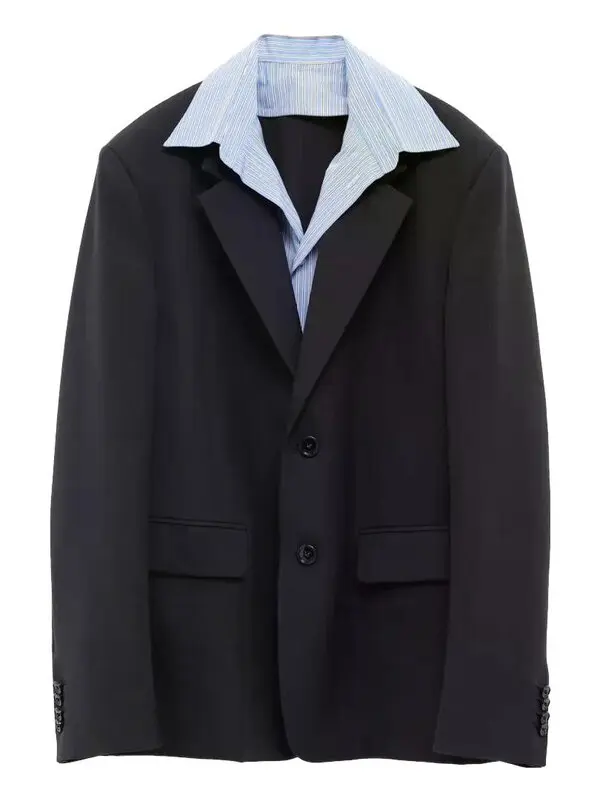 Balenciaga Hybrid Shirt Jacket In Dark Navy - Blue