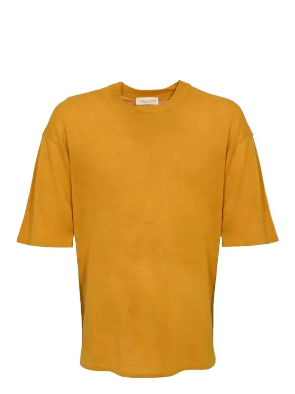 ROBERTO COLLINA Linen T-shirt - Orange