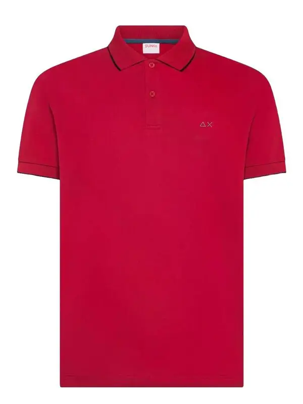 SUN 68 Logo-embroidered Piqué Polo Shirt - Red