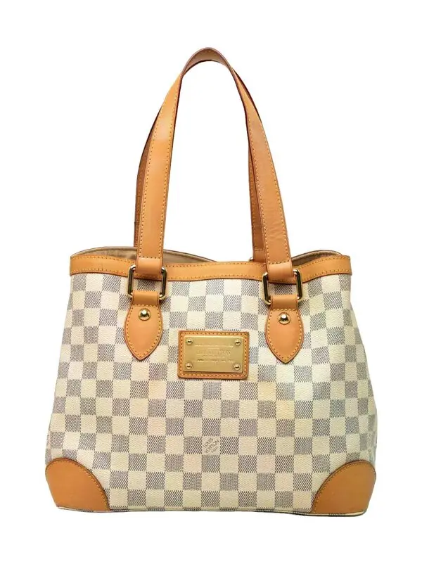 LOUIS VUITTON Damier Azur Hampstead Pm Tote Bag - White