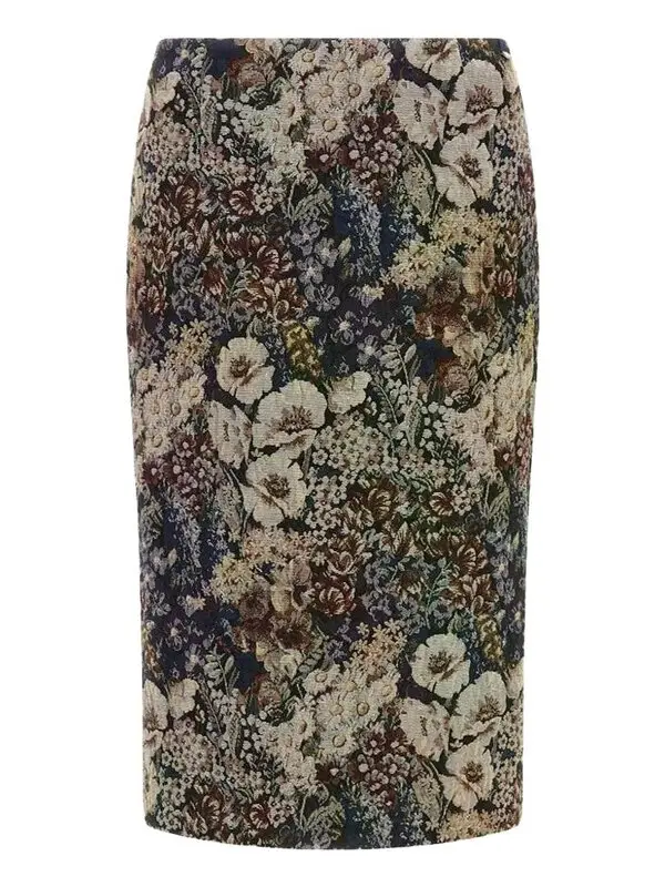 Herno Floral Jacquard Midi Skirt - Neutrals