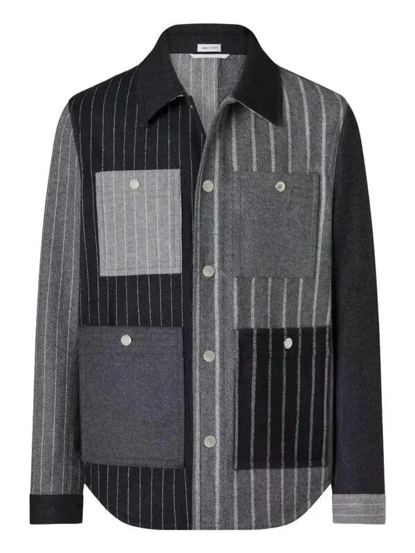 Thom Browne Fun-mix Banker-stripe Wool Jacket - Grey