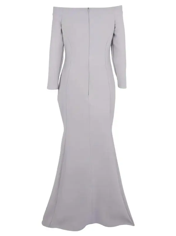LOODYANA Embellished Off-shoulder Maxi Dress - Grey