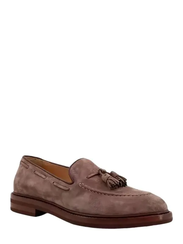 Brunello Cucinelli Suede Tassel Loafers - Brown