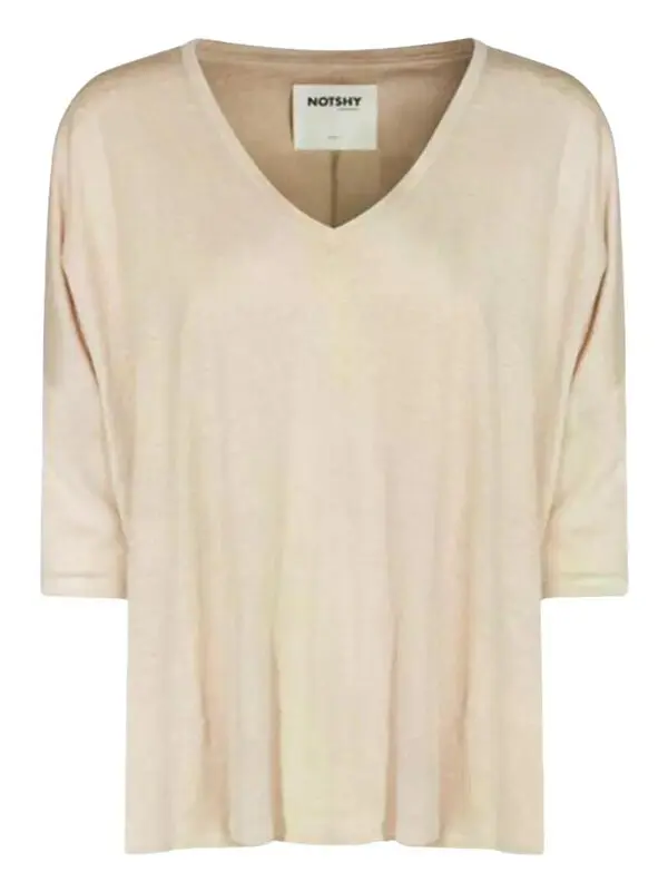 NOTSHY Emilie V-neck T-shirt - Neutrals