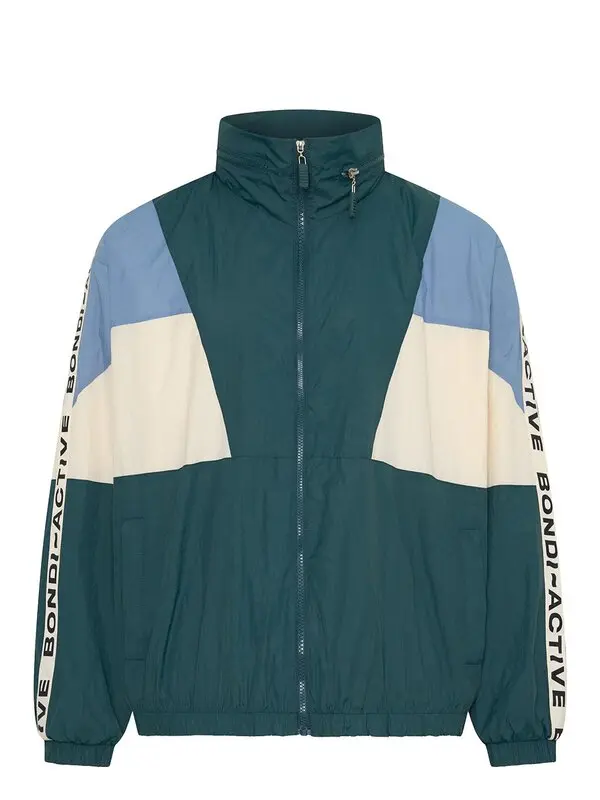 BONDI ACTIVE Teal Multi Forma Windbreaker Hoodie - Blue