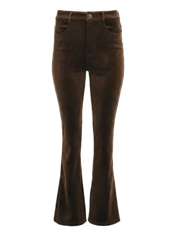 TRAFFIC PEOPLE Corrie's Bravado Cord Velvet Kick Flare Trousers - Brown