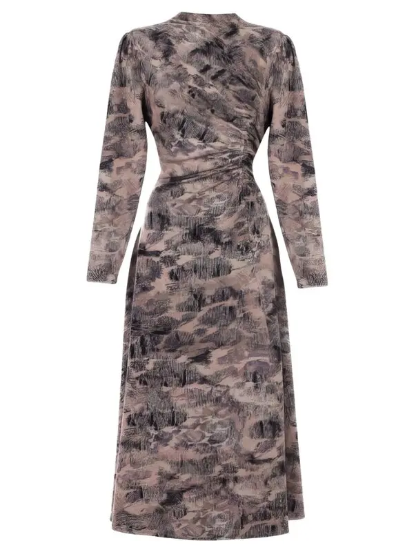 LUNA FASHION HOUSE Mila Draped Midi Dress - Brown