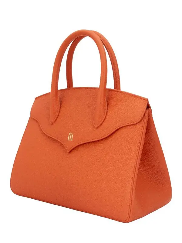 XXIII Scallop Tote In Grained Leather - Orange
