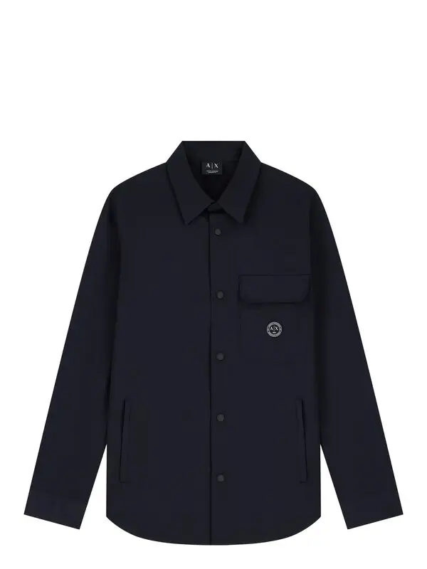 Armani Exchange Oversized Fit Shirt With Lining - Navy Blue