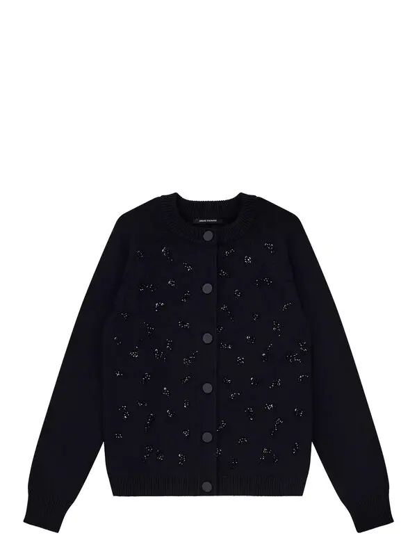 Armani Exchange Regular Fit Knitted Cardigan - Black