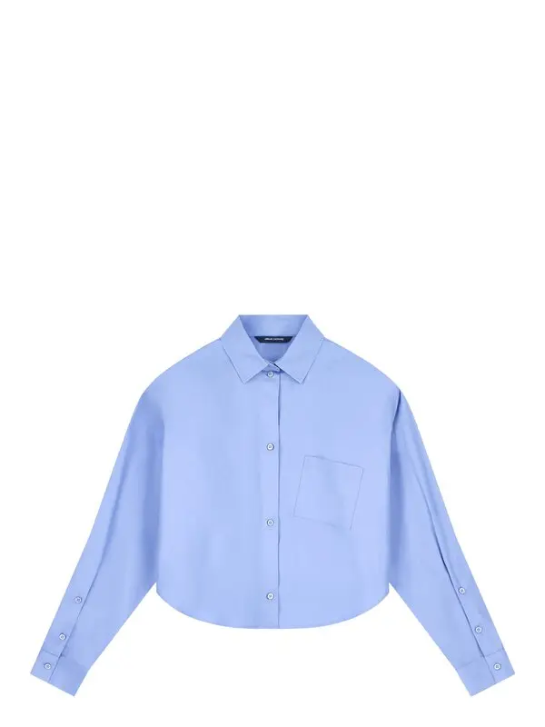 Armani Exchange Organic Cotton Poplin Regular Fit Shirt - Light Blue