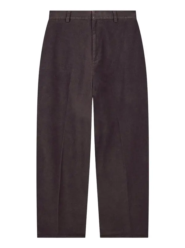 Armani Exchange Relaxed Fit Cotton Moleskin Trousers - Brown