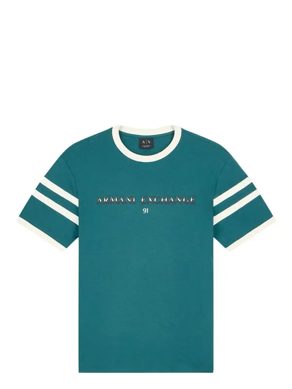 Armani Exchange Regular T-shirt In Cotton Jersey - Green