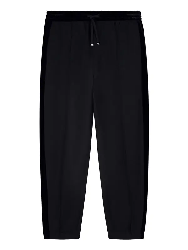 Armani Exchange Regular Fit Trousers In Stretch Modal Jersey - Black