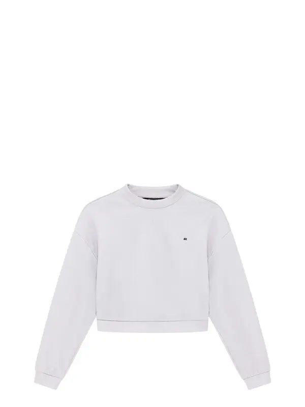 Armani Exchange Shiny Stretch Interlock Sweatshirt - Grey