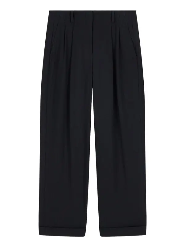 Armani Exchange Recycled Crepe Trousers With Belt - Black