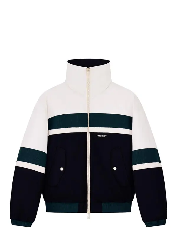 Armani Exchange Regular Fit Blouson Jacket With Stand Collar - Patterned