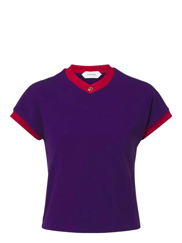 Versace Medusa Cotton-blend Jersey T-shirt - Multicoloured
