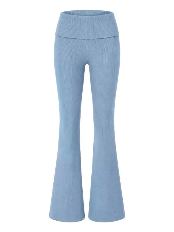 Guess Ribbed Flared Trousers - Blue