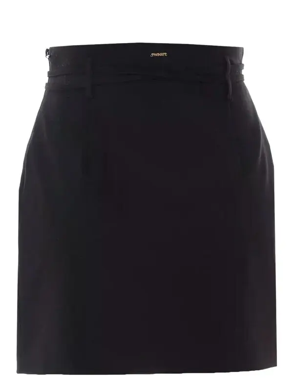 TWINSET Drawstring Waist Mini Skirt - Black
