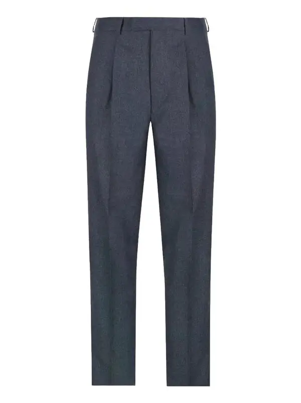 Zegna Pleated Tailored Trousers - Blue