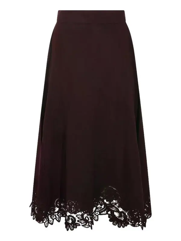 Zimmermann Lace-trim Midi Skirt - Brown