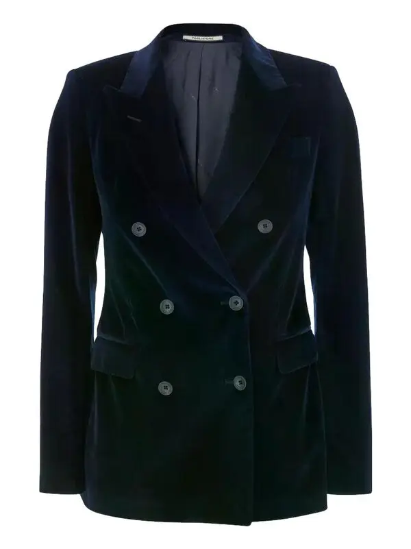 Tagliatore Parigi Double-breasted Velvet Blazer - Blue