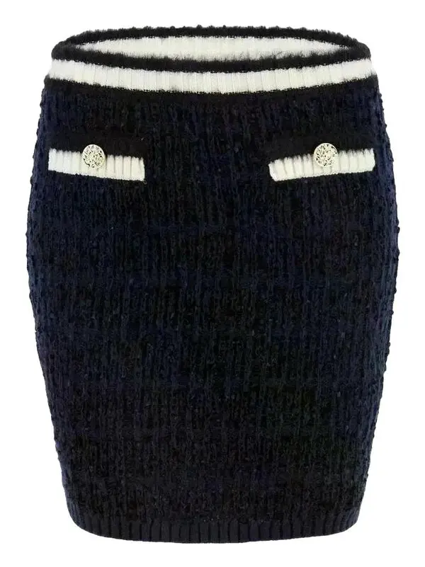 Guess Tape-yarn Bouclé Mini Skirt - Blue