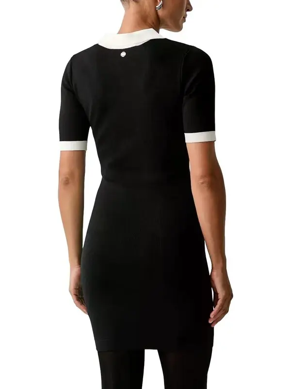 SILVIAN HEACH Contrast Trim Button-up Mini Dress - Black