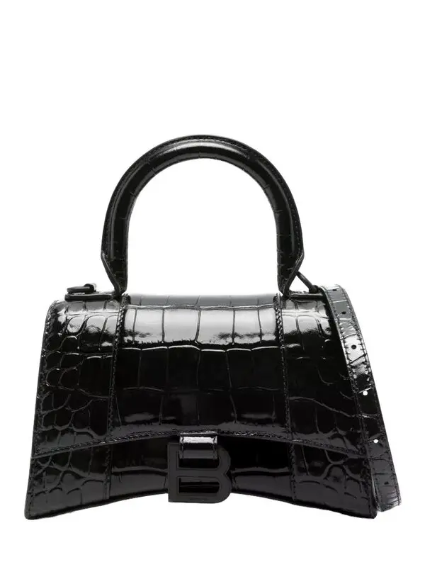 Balenciaga Hourglass Xs Top Handle Bag - Black