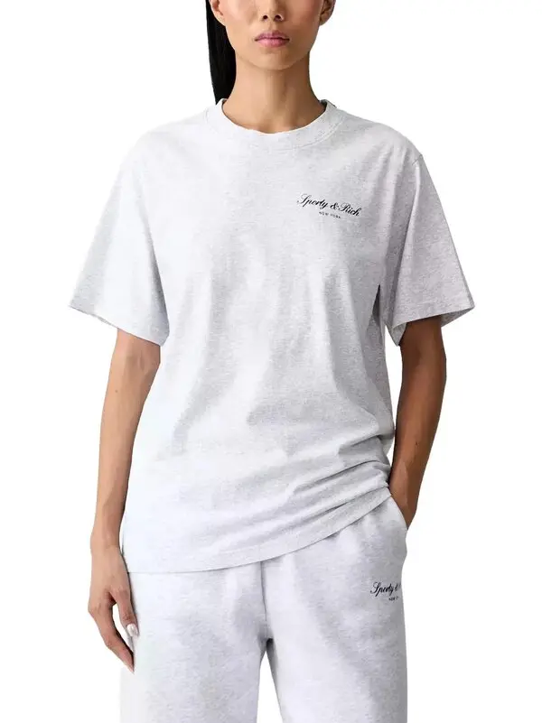 Sporty & Rich Signature Ny" Heather T-shirt - Grey