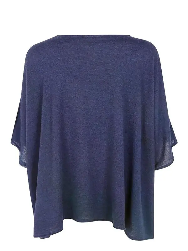 WHYCI Floral Embroidered Wool Shirt - Blue