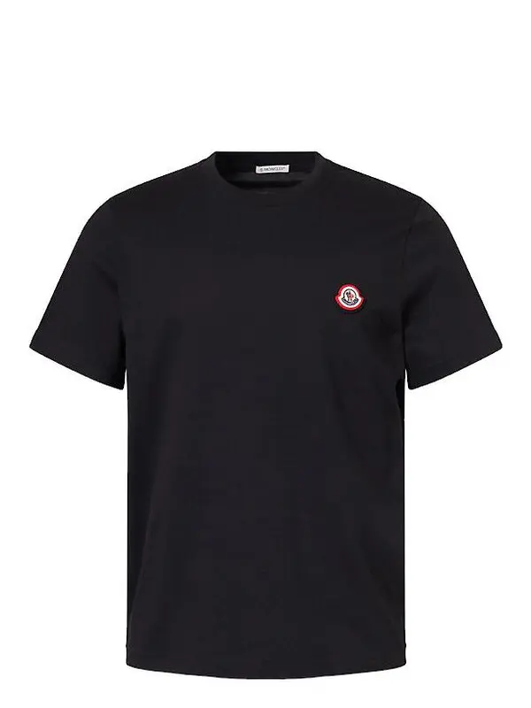 Moncler Emerized Logo-print Short-sleeve T-shirt - Black
