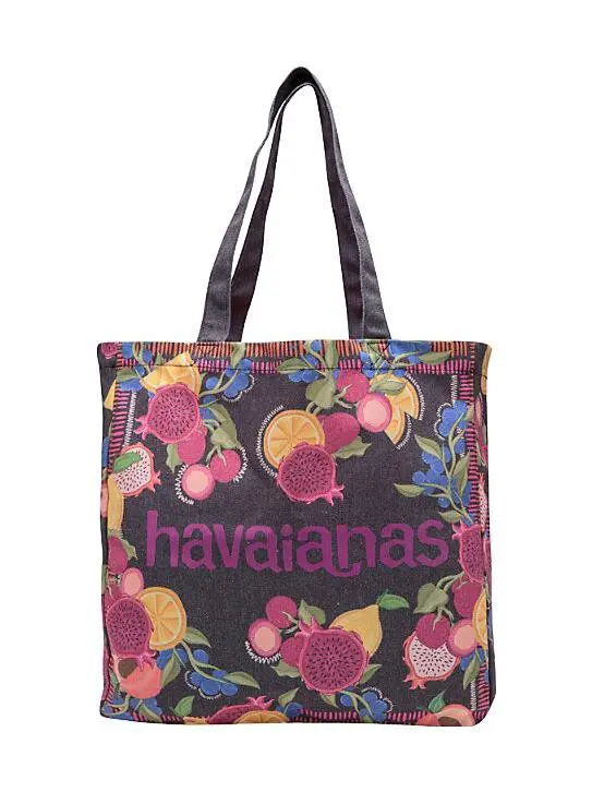 Havaianas Large Floral Print Beach Bag - Black