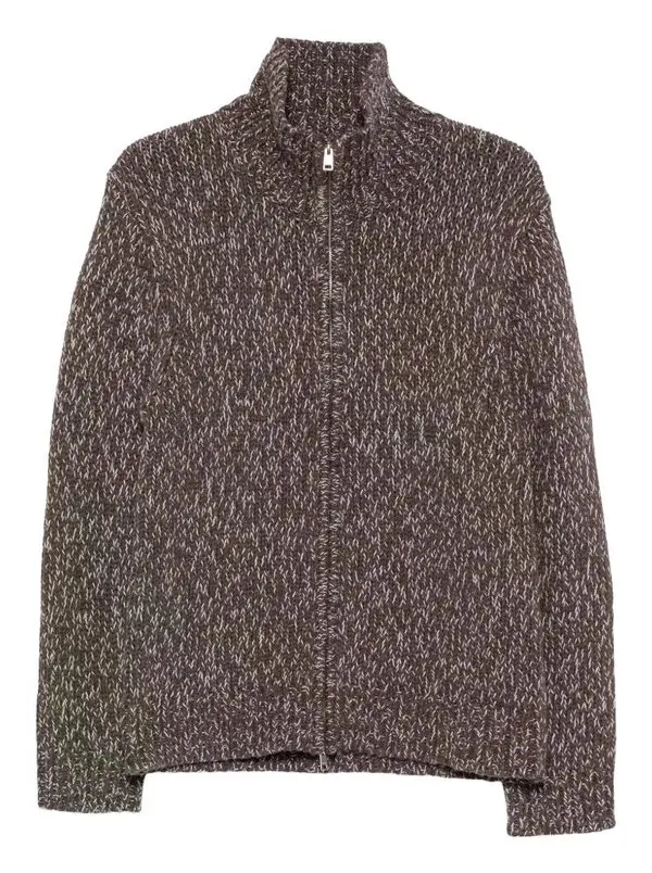 Sandro Zip-fastening Knitted Cardigan - Brown