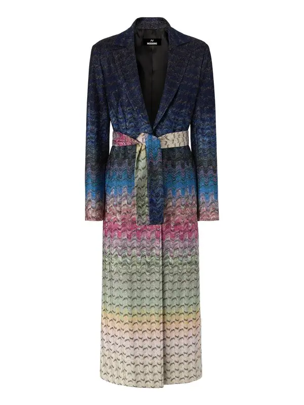 Missoni Viscose Lamé Duster Coat With Belt - Multicoloured