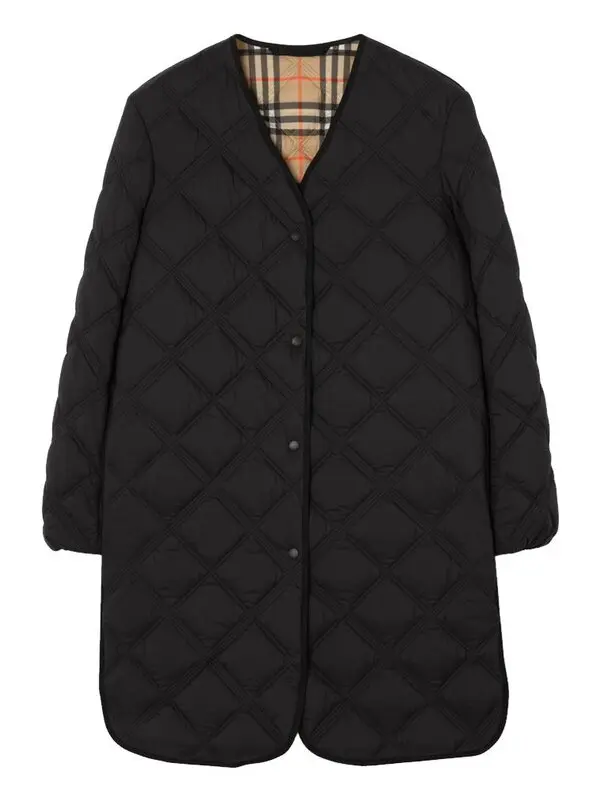 Burberry Quilted Nylon Ashfields Coat With Detachable Gilet - Black