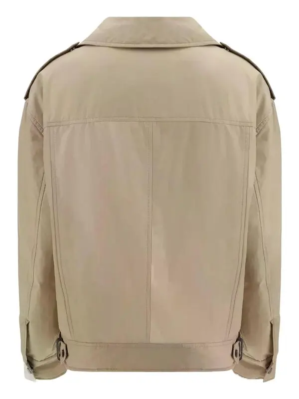 Brunello Cucinelli Beige Cotton Blend Trench Jacket - Neutrals