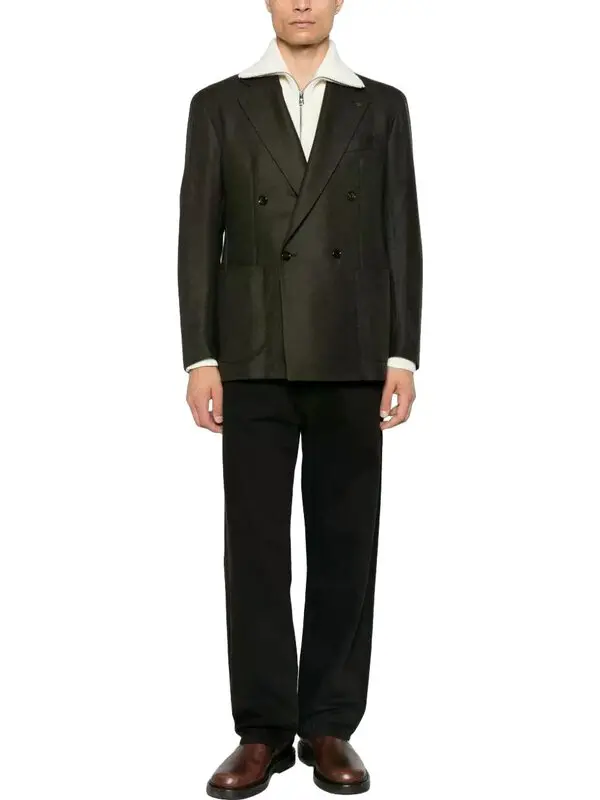 Tagliatore Notch-lapel Double-breasted Blazer - Brown