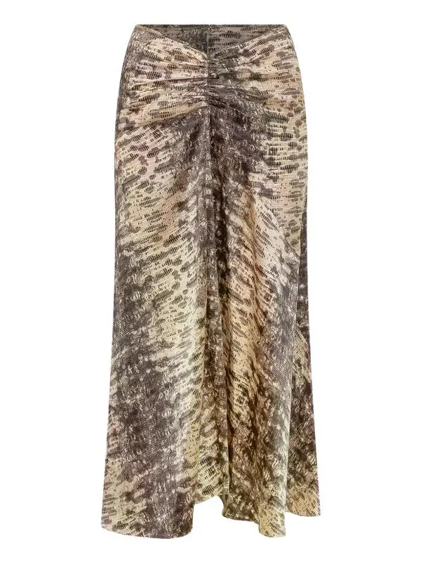 Isabel Marant Étoile Laren Ruched Midi Skirt - Neutrals