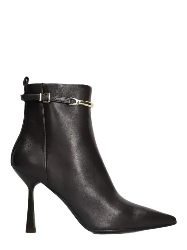 CHANTAL Buckled Leather Ankle Boots - Brown