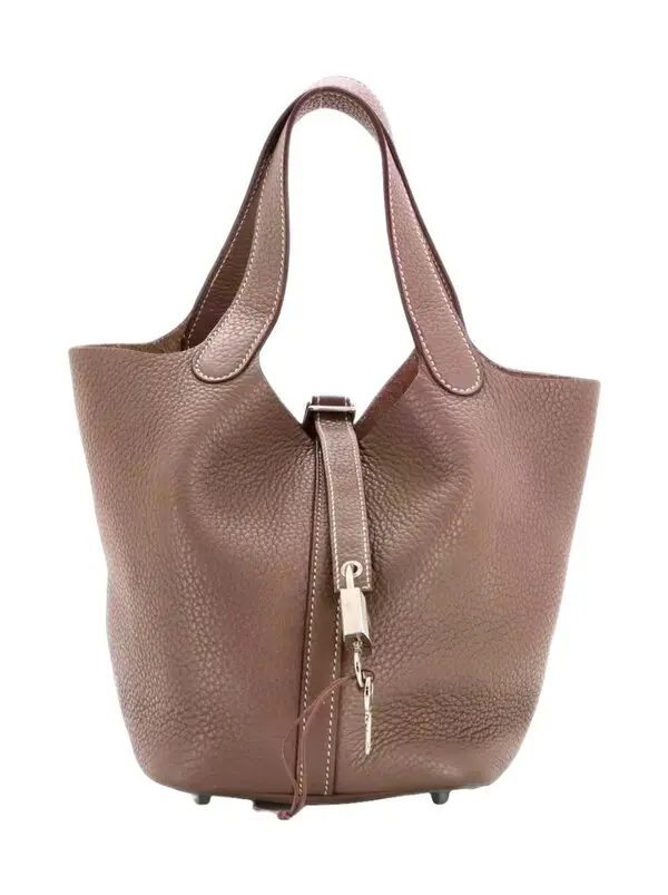 Hermès Picotin Lock Bag Clemence Pm Bucket Bag - Grey
